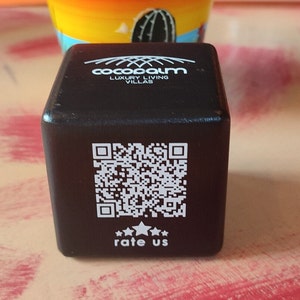 QR MENU | QR Table Stand | Black Wooden Cube | Digital Menus for ...