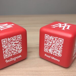 QR MENU Red Cube QR Table Stand Printed on Wooden Cube - Etsy UK