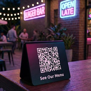 Acrylic QR Menu Stands, Touchless Menu QR Stand, Easy Wipe, Connect ...