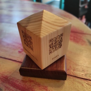 QR CUBE | QR Menu Engraved on Wooden Cube | Digital Menus for ...