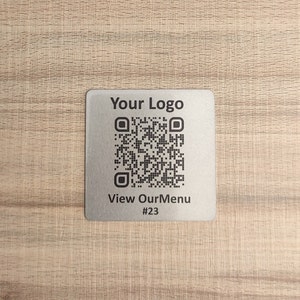 Stainless Metal QR Code Table Plates, Contactless Menu for Restaurant ...