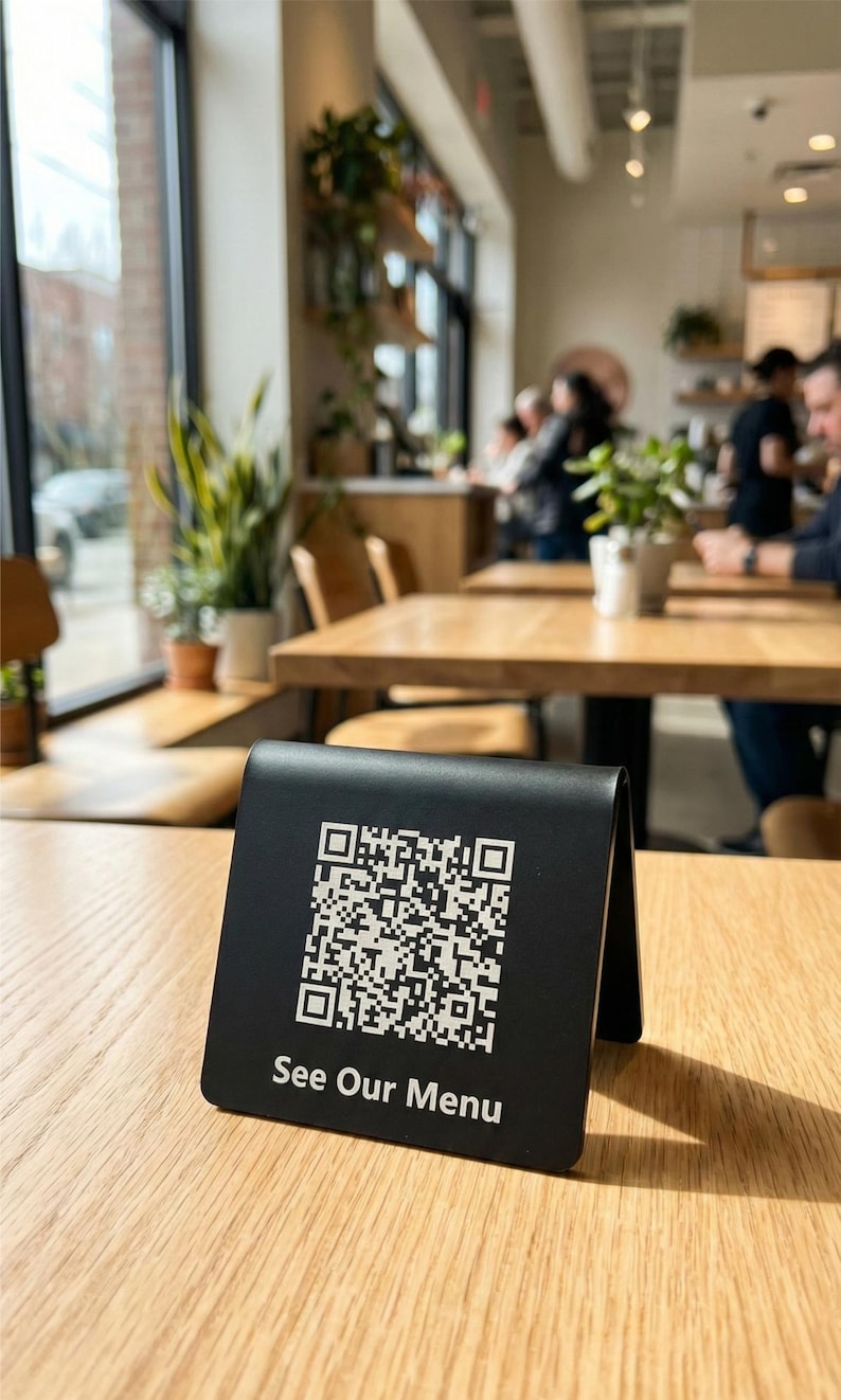 Acrylic QR Menu Stands, Touchless Menu QR Stand, Easy Wipe, Connect ...