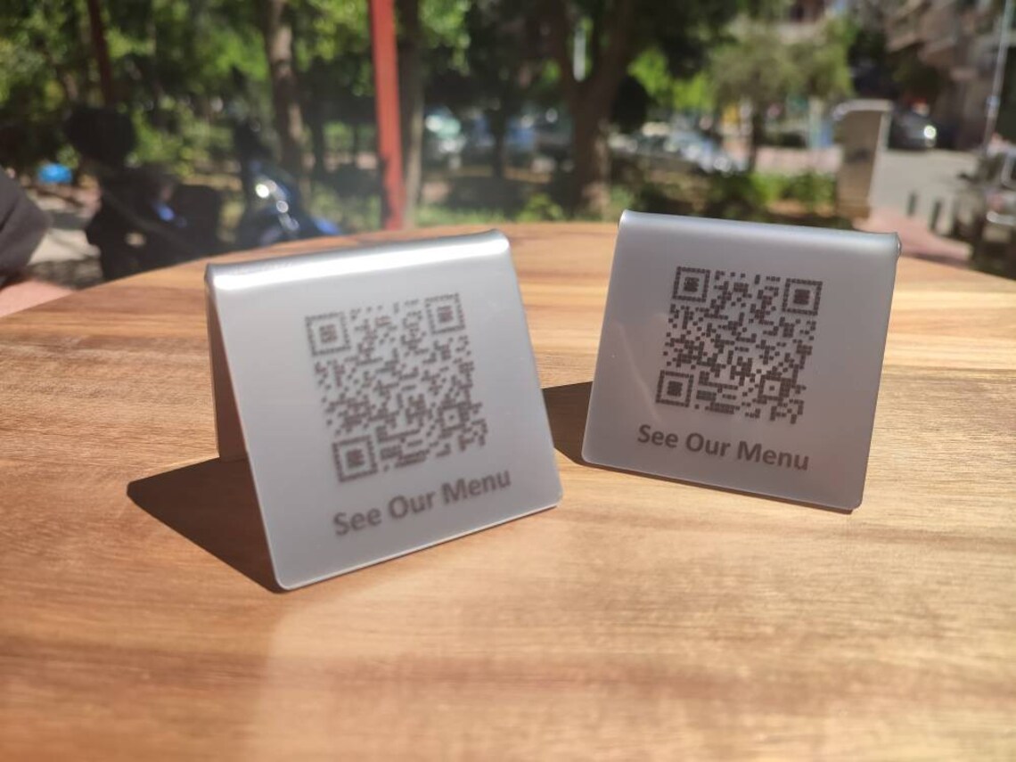QR Menu Silver Acrylic Standstouchless Menu QR Stand Easy - Etsy