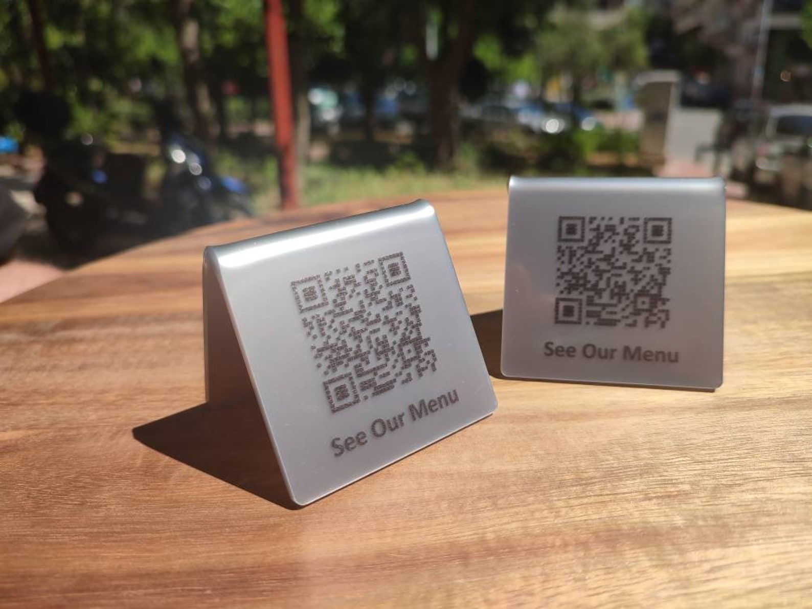 QR Menu Silver Acrylic Standstouchless Menu QR Stand Easy - Etsy
