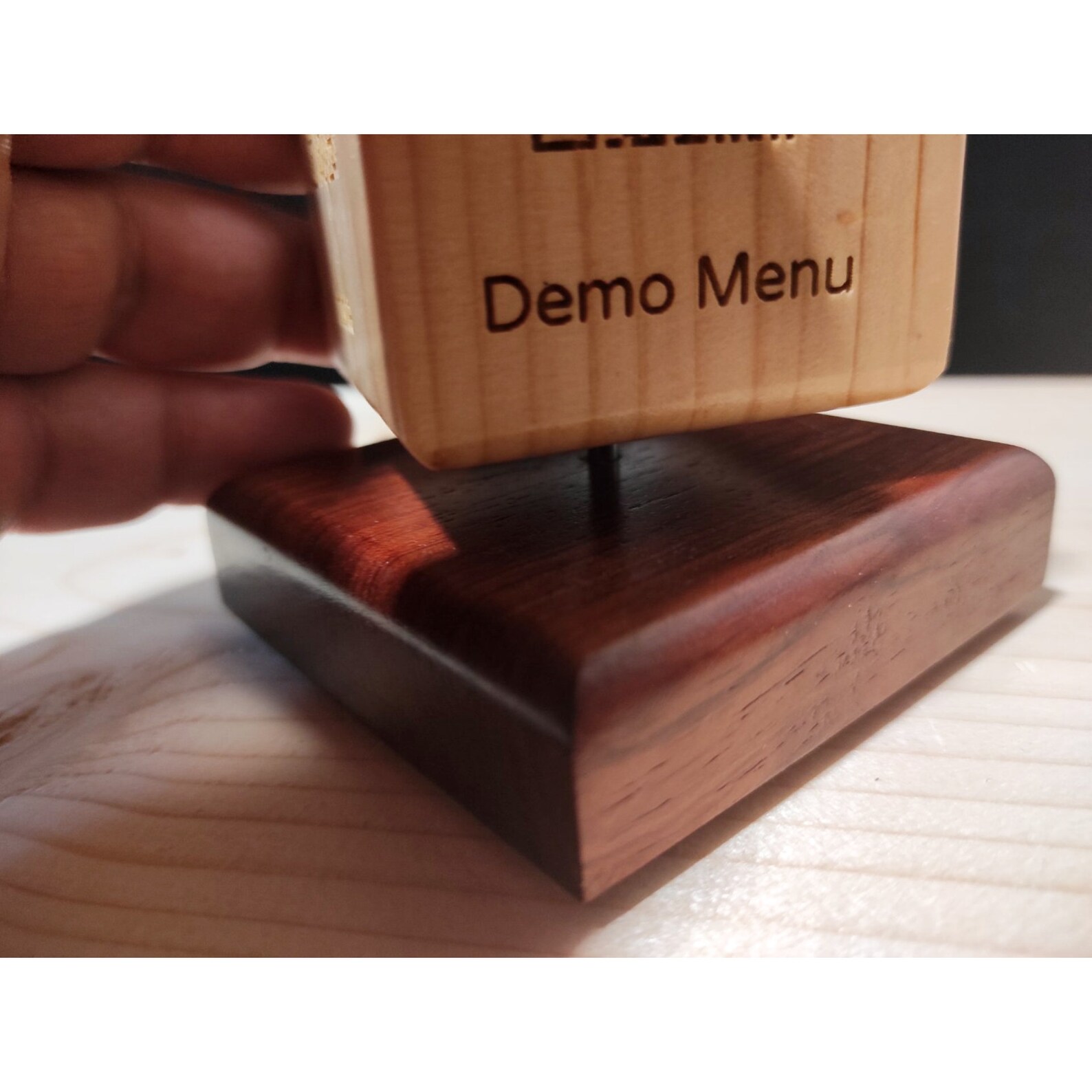 QR CUBE | QR Menu Engraved on Wooden Cube | Digital Menus for ...
