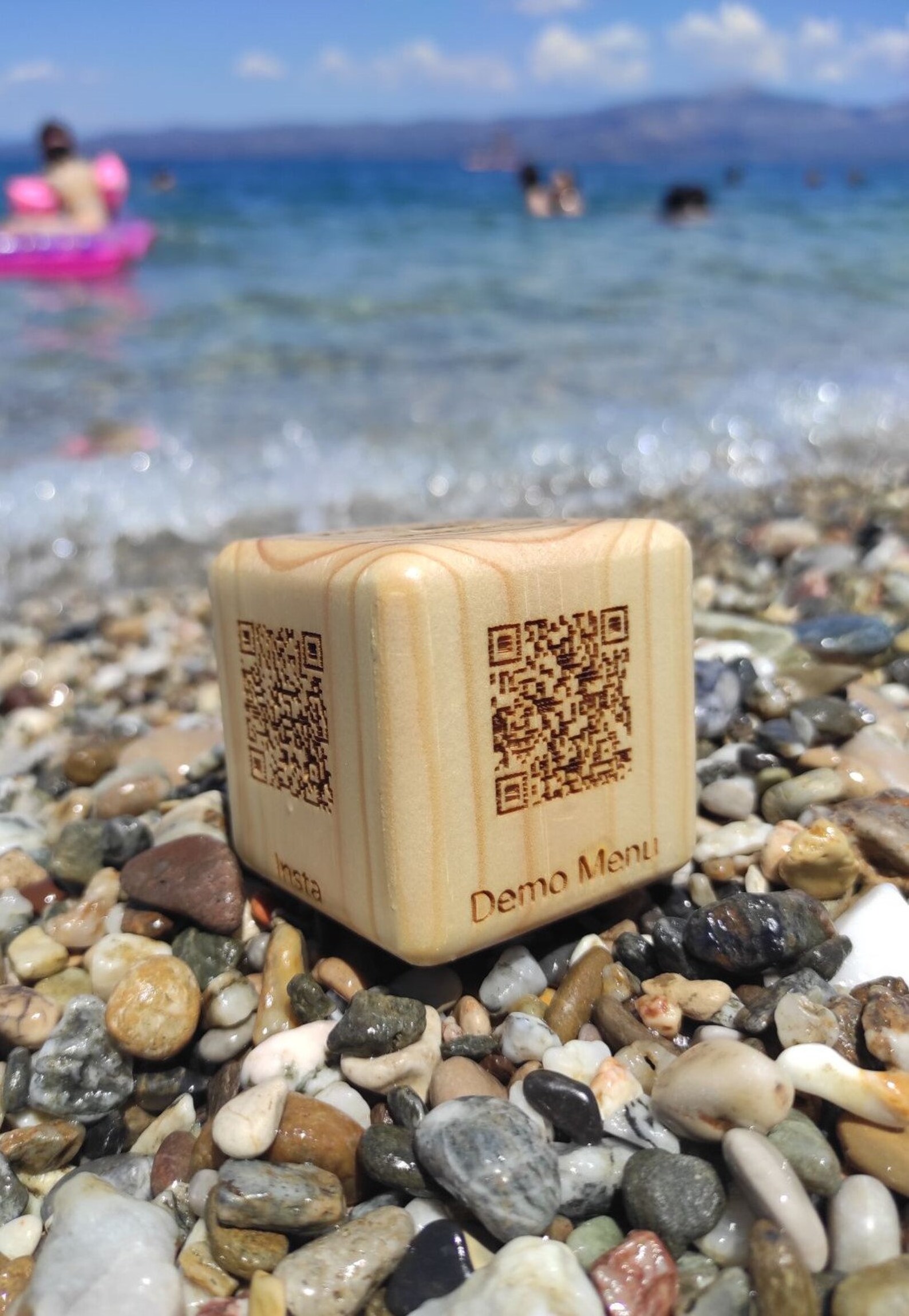 QR MENU QR Table Stand Engraved on Wooden Cube Digital - Etsy