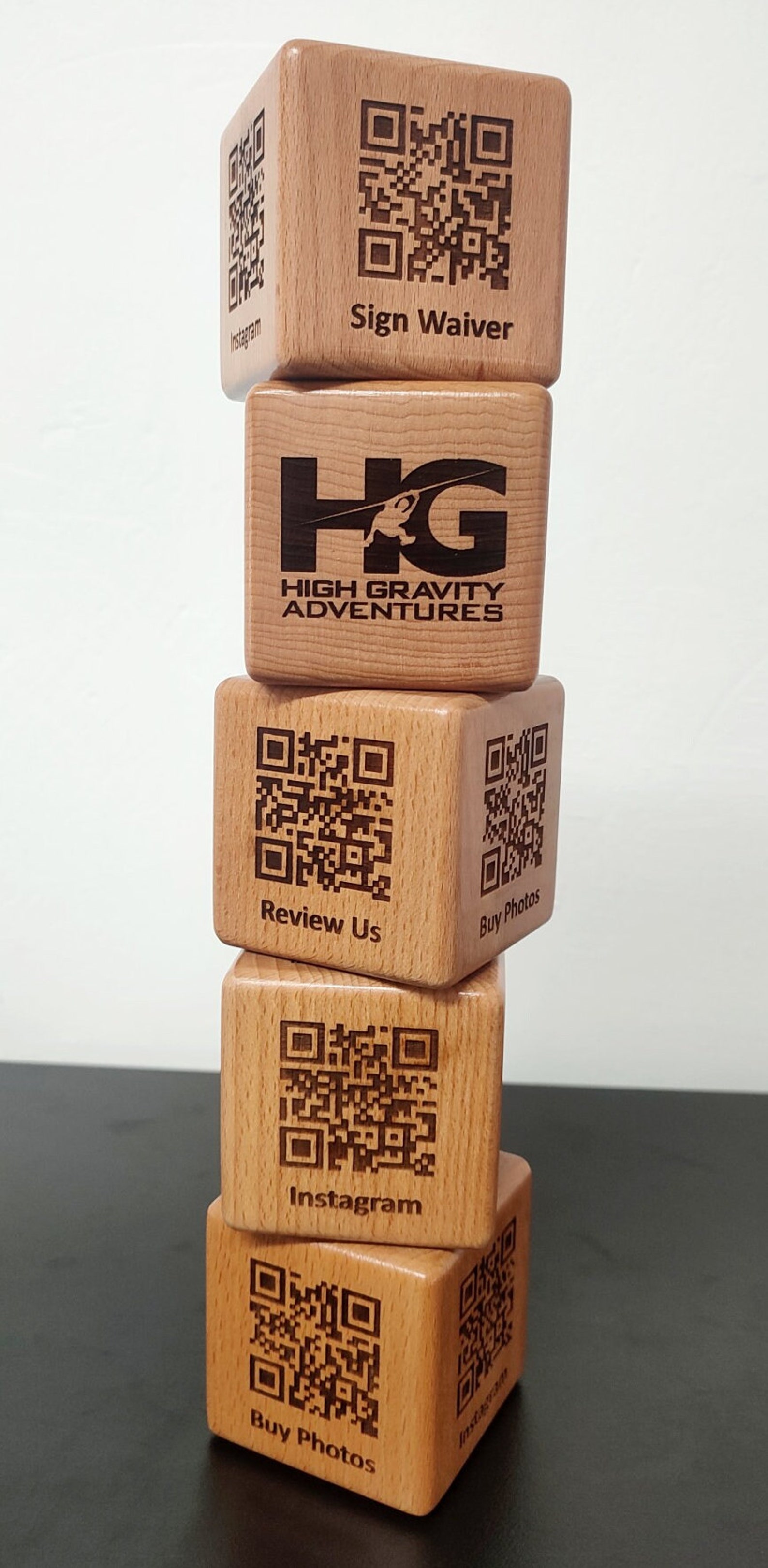 QR MENU QR Table Stand Engraved on Wooden Cube Digital Menus for ...