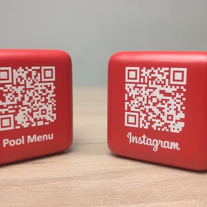 QR MENU Red Cube QR Table Stand Printed on Wooden Cube - Etsy UK