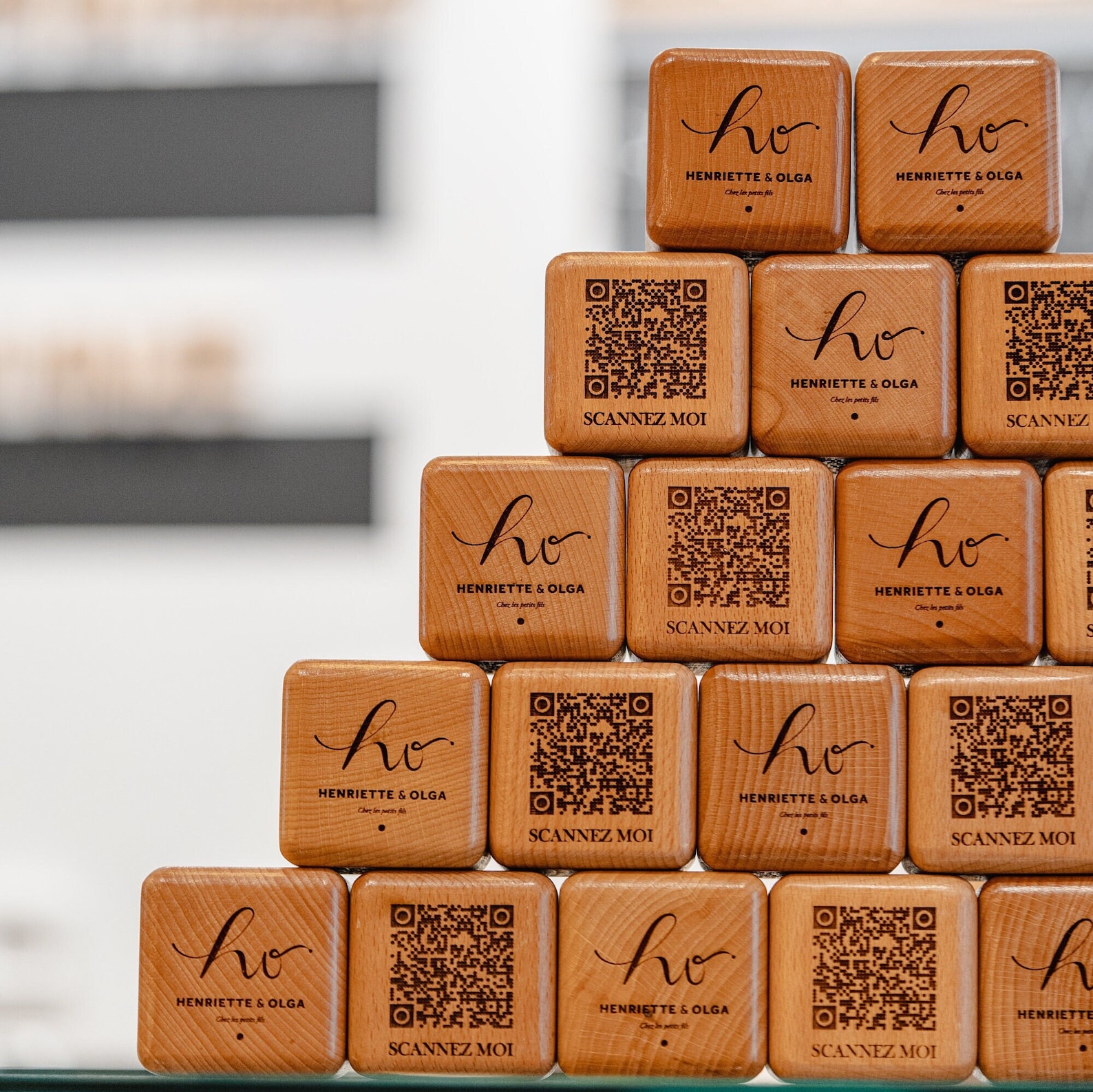 QR MENU | QR Table Stand Engraved on Wooden Cube | Digital Menus for ...