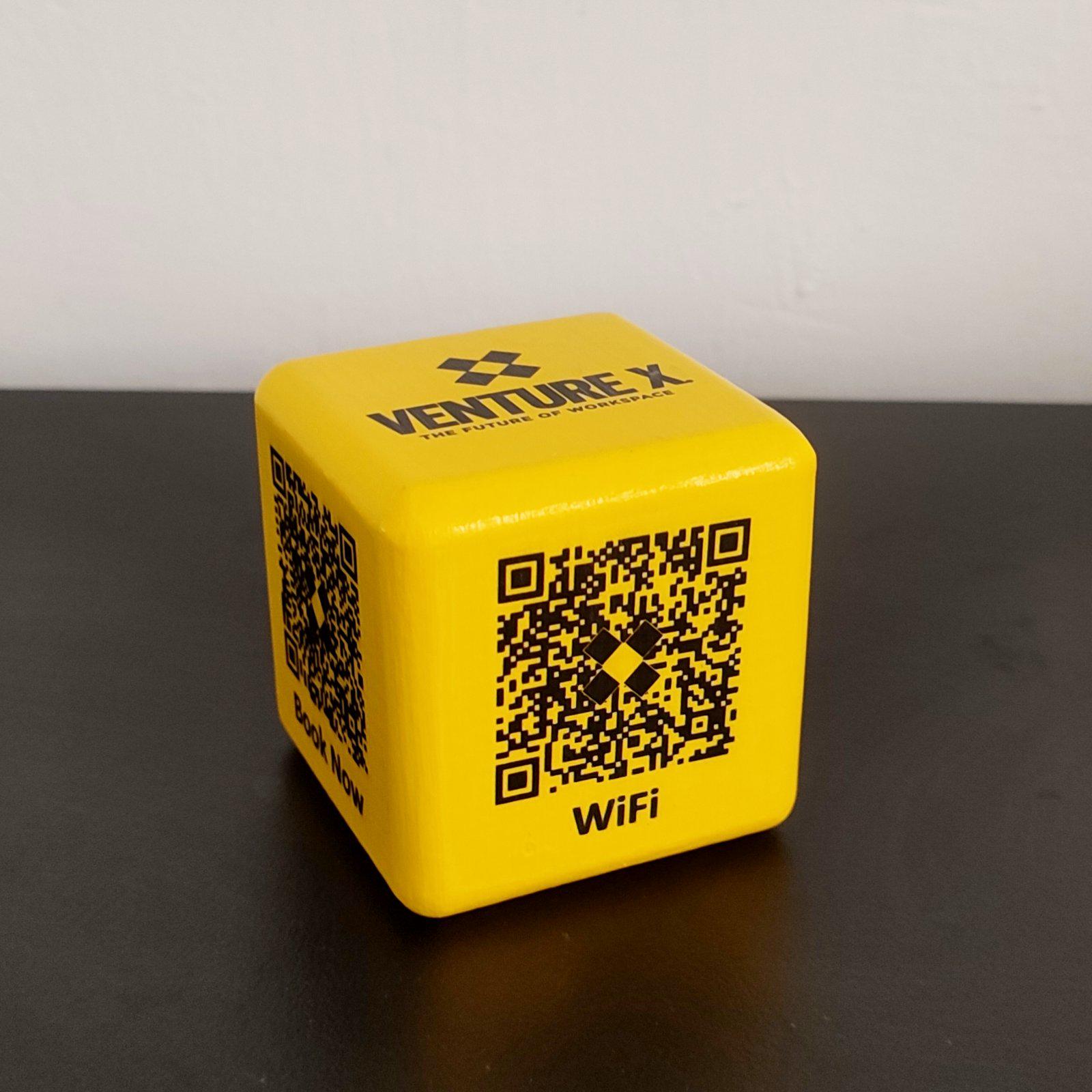 Custom QR Menu Yellow Cube | Contactless Wooden QR Table Stand | WiFi ...