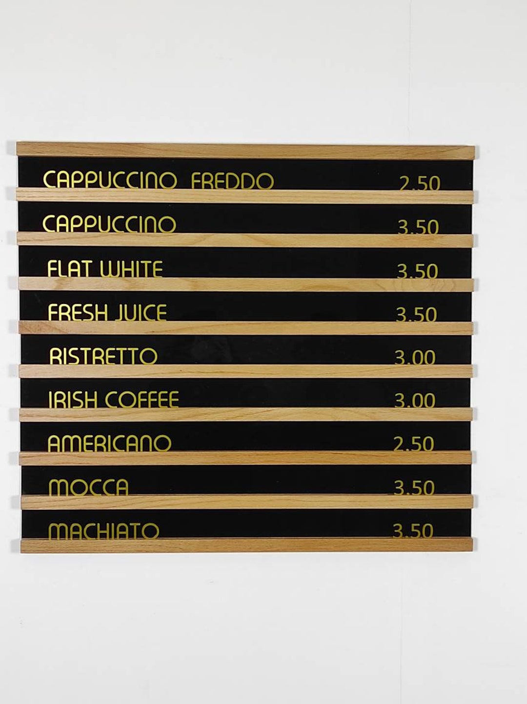 Wooden Acrylic Wall Rail Board. Modern Changeable Letter Board. Oak ...