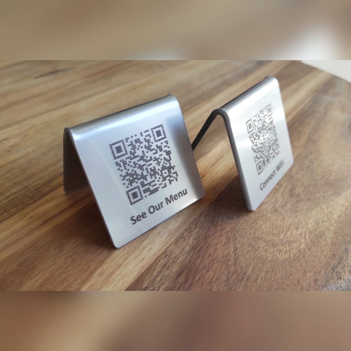 QR Menu Silver Acrylic Standstouchless Menu QR Stand Easy - Etsy
