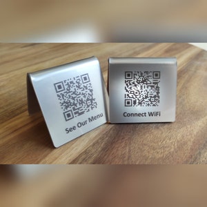 QR Menu Silver Acrylic Stands,touchless Menu QR Stand, Easy Wipe ...