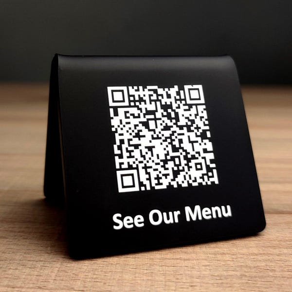 Black Acrylic Qr Code Menu - Etsy