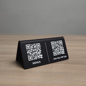 Acrylic Table Stand With UV Printing for QR Codes, Logo, Table Numbers ...