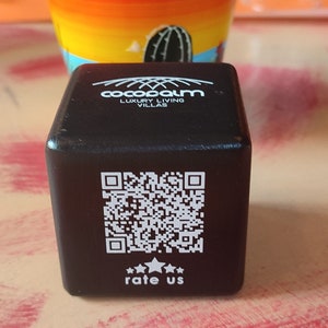 QR MENU QR Table Stand Black Wooden Cube Digital Menus - Etsy