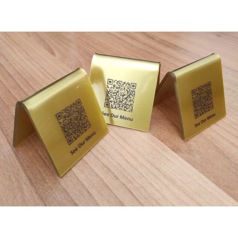 Golden Mini Acrylic QR Menu Standstouchless Menu QR Stand - Etsy