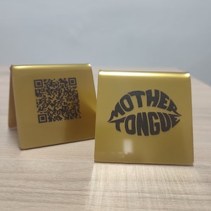 Golden Mini Acrylic QR Menu Stands,touchless Menu QR Stand, Easy Wipe ...
