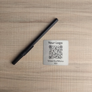 Stainless Metal QR Code Table Plates, Contactless Menu for Restaurant ...
