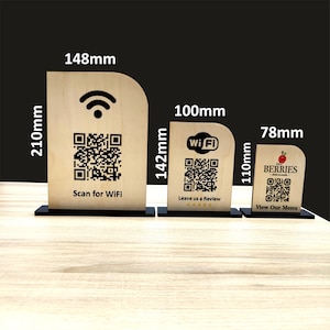 Wooden QR Code Table Stand With Acrylic Base | Print QR Menu for ...