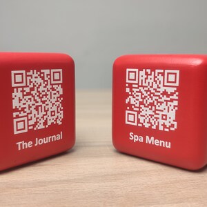 QR MENU Red Cube QR Table Stand Printed on Wooden Cube - Etsy UK