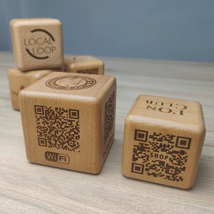 Wooden QR Cube Stands Custom Made for Office, Doctors, Dentists | Salon, Spa, Waiting Room ...