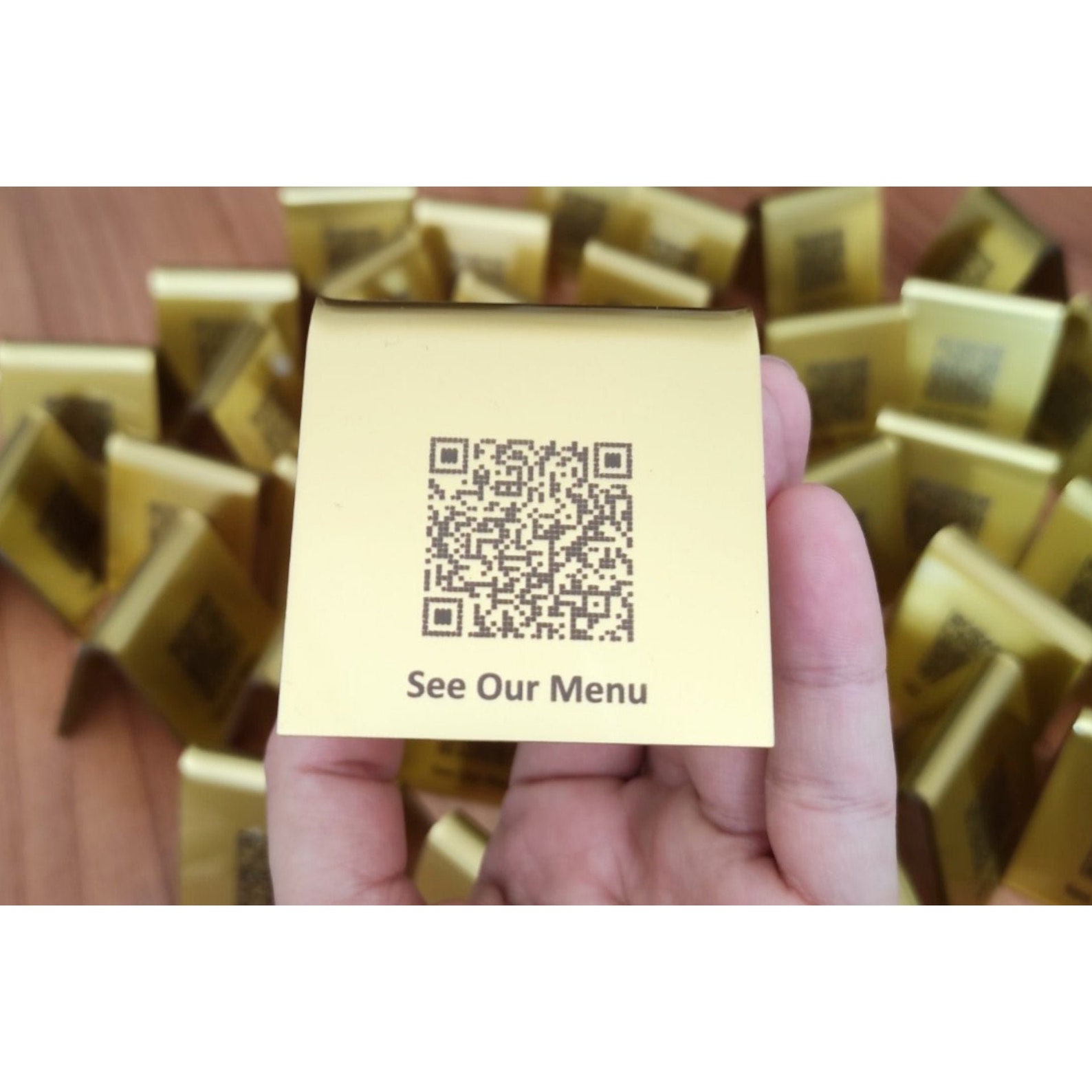 Golden Mini Acrylic QR Menu Standstouchless Menu QR Stand - Etsy