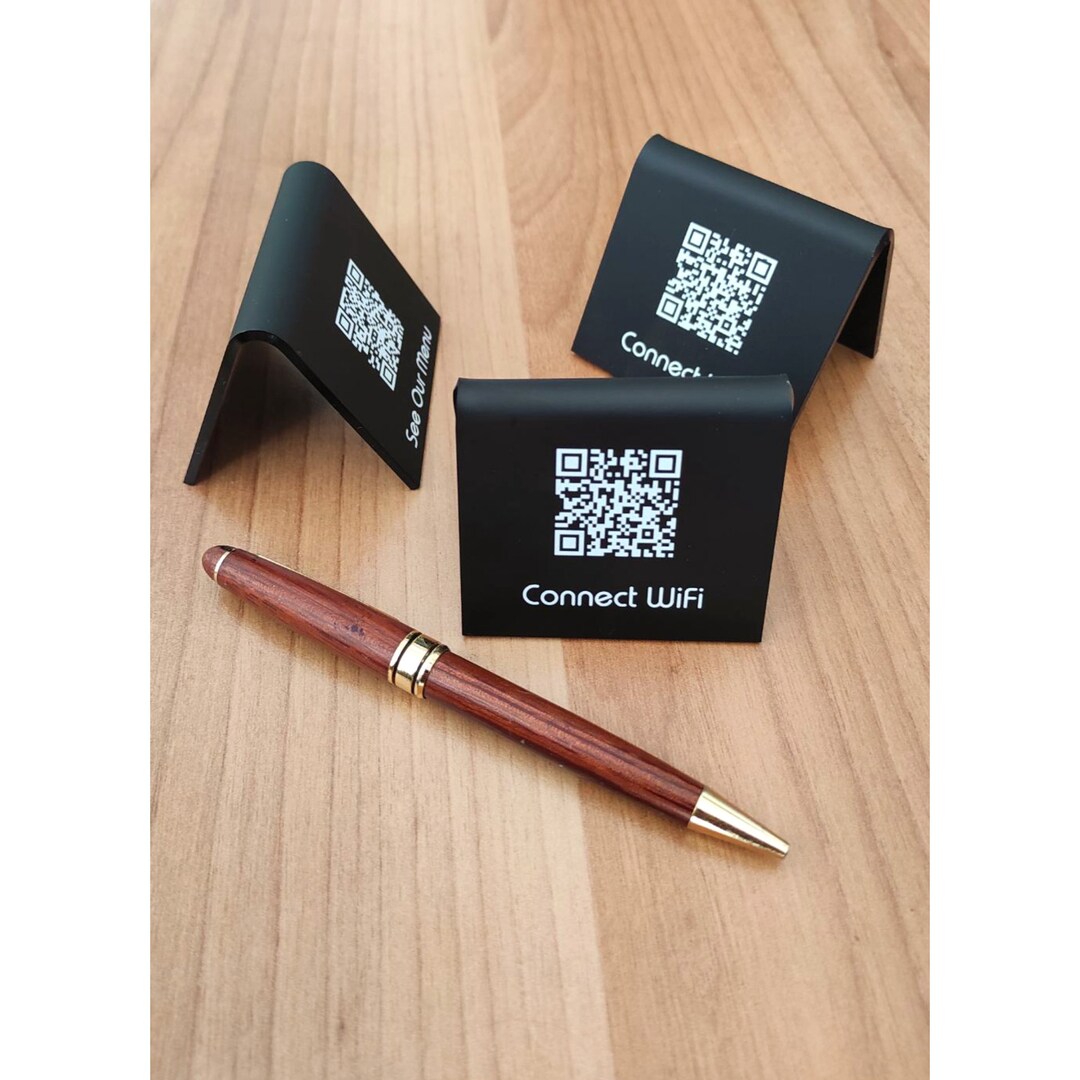 Custom Acrylic QR Code Table Stand – Personalized Touchless Menu Sign ...