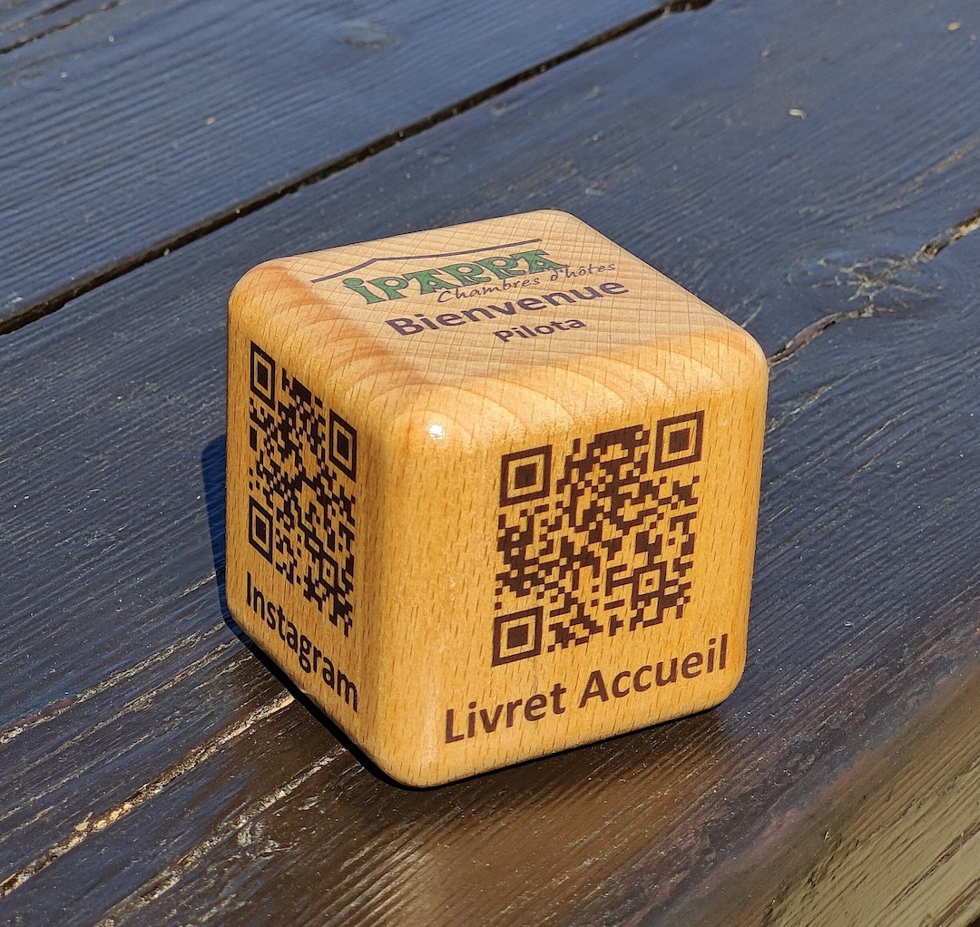 QR MENU | QR Table Stand Uv Printed on Wooden Cube | Digital Menus for Restaurant, Coffeeshop ...