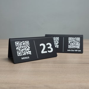 Acrylic Table Stand With UV Printing for QR Codes, Logo, Table Numbers ...