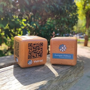 Wooden QR Cube Stands Custom Made for Office, Doctors, Dentists | Salon ...
