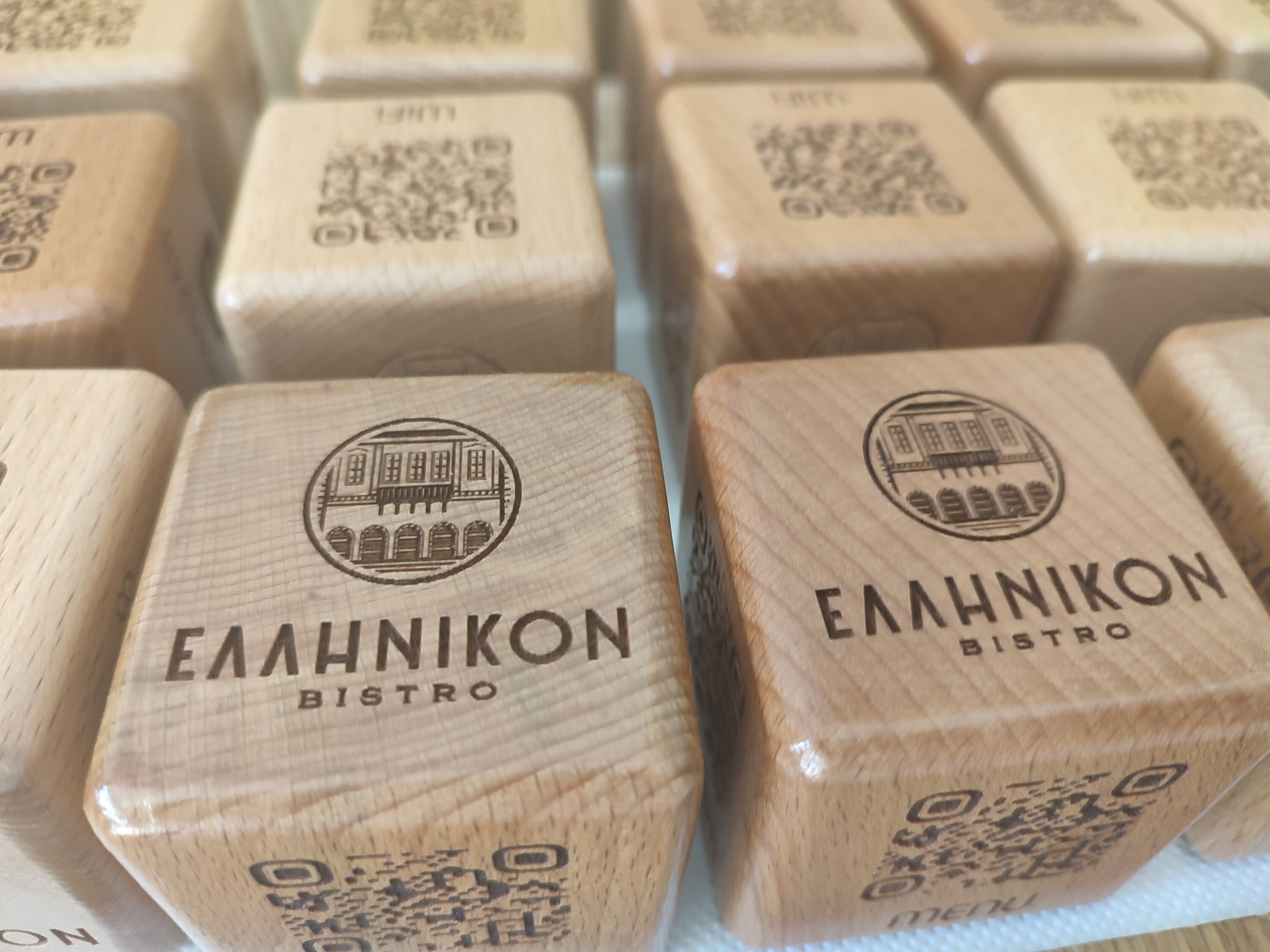 QR MENU QR Table Stand Engraved on Wooden Cube Digital - Etsy Canada