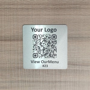 Stainless Metal QR Code Table Plates, Contactless Menu for Restaurant ...