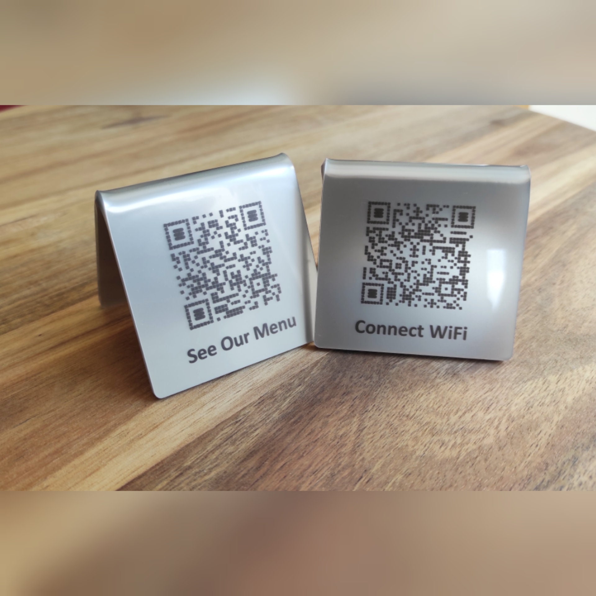 QR Menu Silver Acrylic Standstouchless Menu QR Stand Easy - Etsy