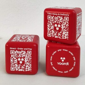QR MENU Red Cube QR Table Stand Printed on Wooden Cube - Etsy UK