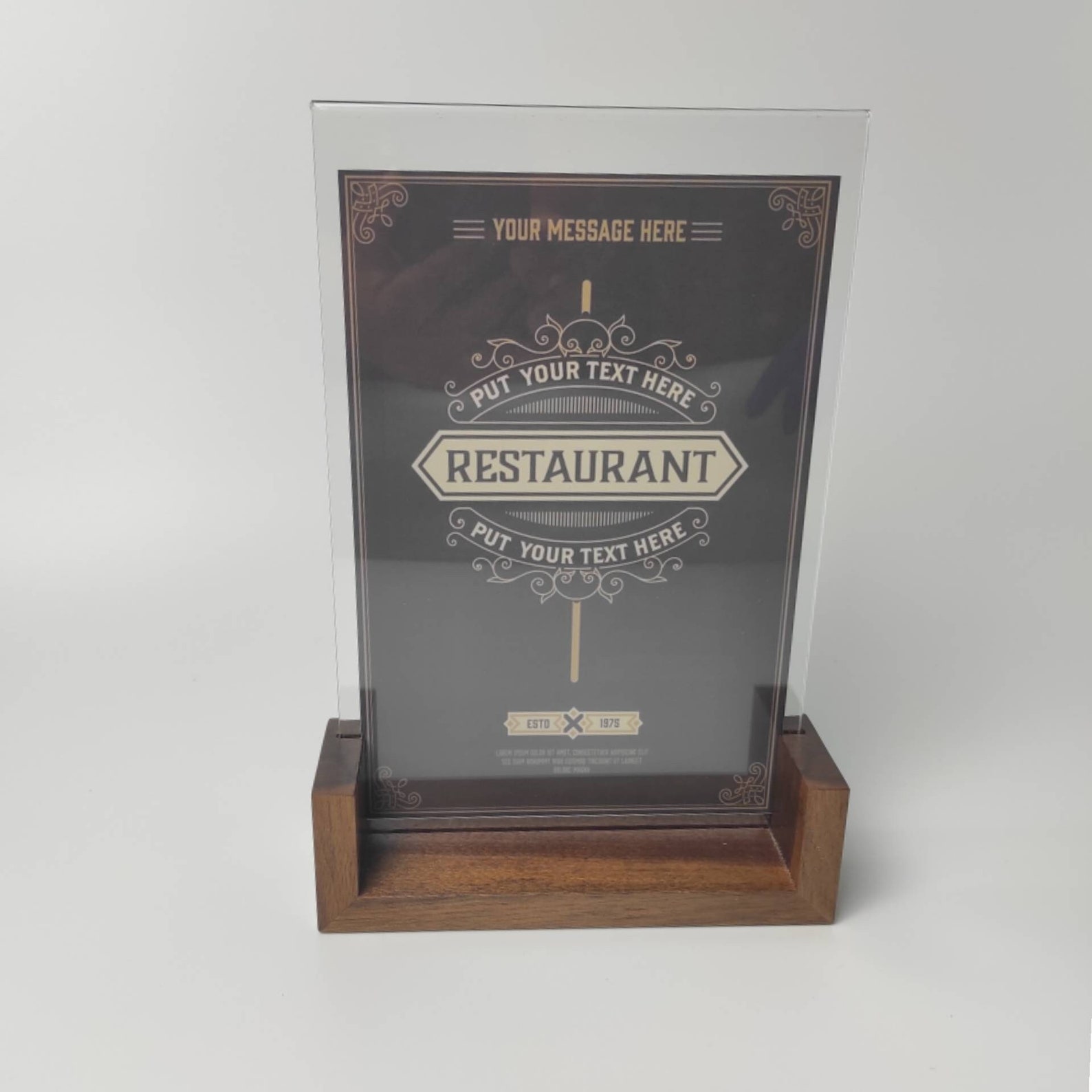 Acrylic Menu Holder Wooden Menu Stand Table Top Menu | Etsy