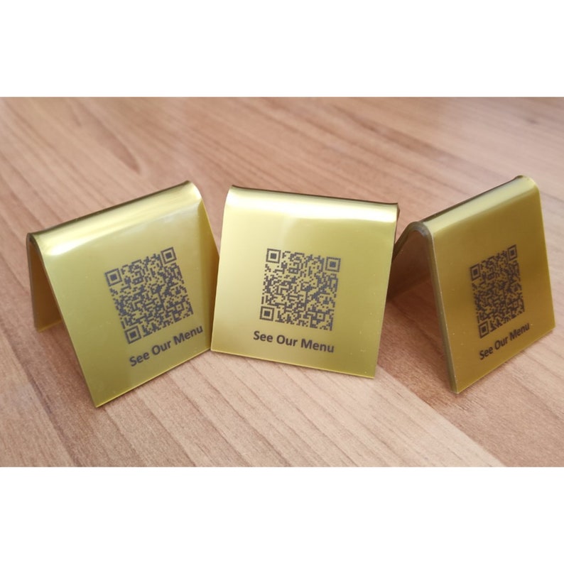 Golden Mini Acrylic QR Menu Standstouchless Menu QR Stand - Etsy