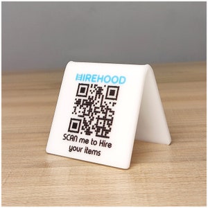 White Acrylic QR Menu Stands | Touchless Menu QR Stand | Qr Code Sign ...