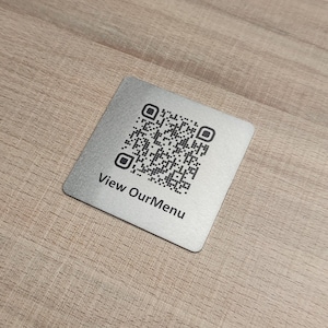 Stainless Metal QR Code Table Plates, Contactless Menu for Restaurant ...