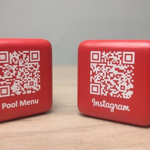 QR MENU Red Cube QR Table Stand Printed on Wooden Cube - Etsy UK