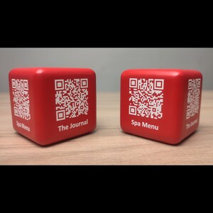 QR MENU | Red Cube | QR Table Stand Printed on Wooden Cube | Digital ...