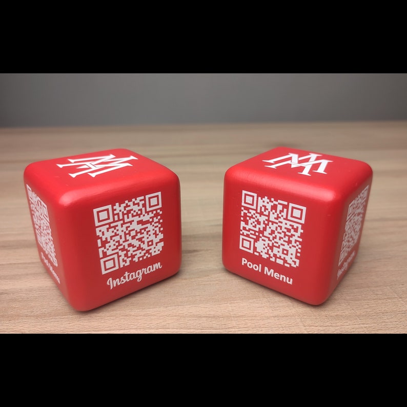 QR MENU | Red Cube | QR Table Stand Printed on Wooden Cube | Digital ...