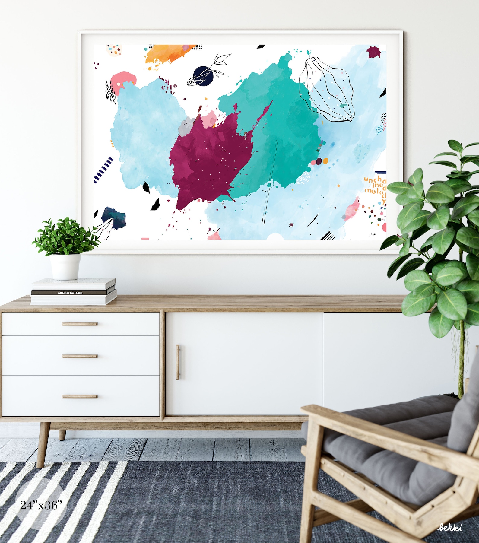 Modern Colorful Printable Wall Art, Colorful Abstract Printable Art ...