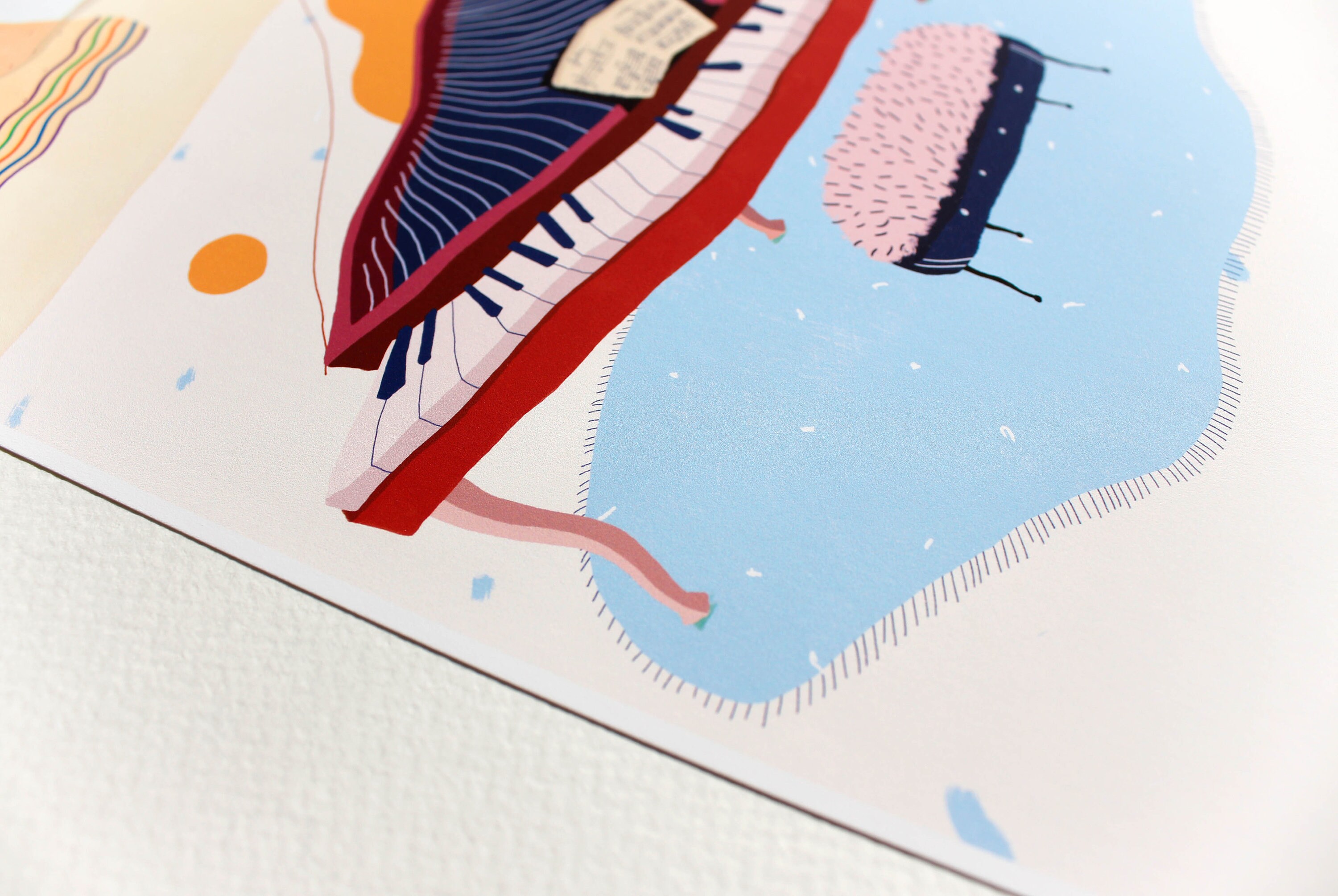 Piano Art Printed and Shipped, Piano Illustration Print on Paper, A4 ...