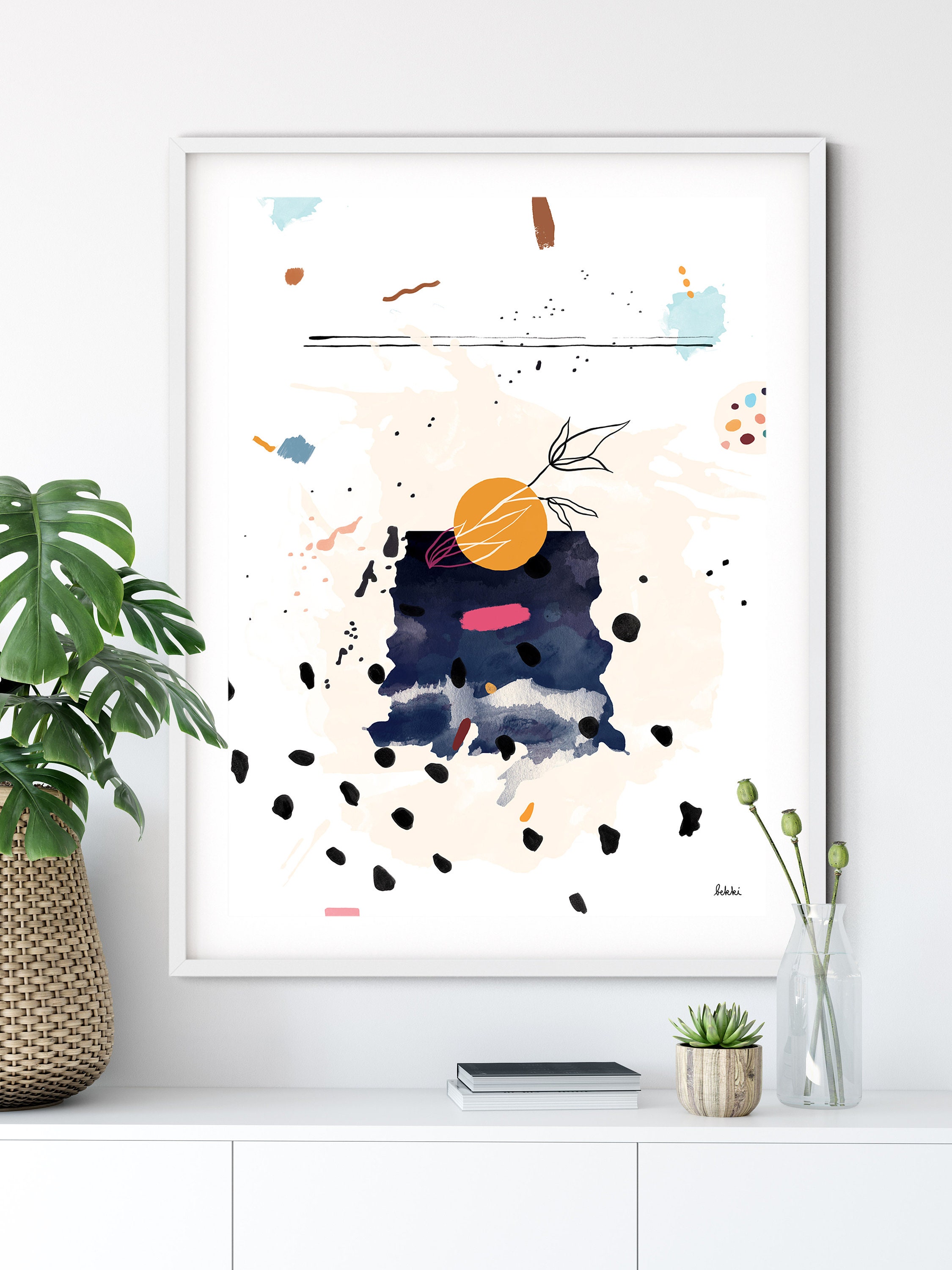 Modern Colorful Printable Wall Art, Colorful Digital Abstract Printable ...