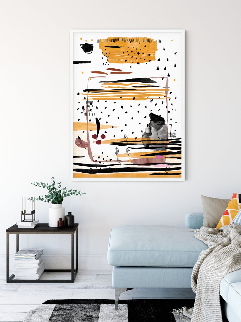 Modern Printable Abstract Painting For Modern Living Room Wall | Etsy