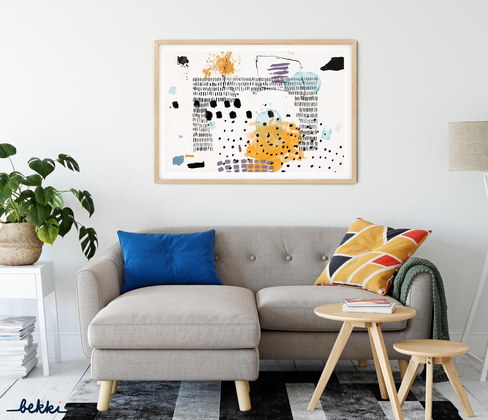 Abstract Colorful Art Print, Modern Abstract Colorful Print ...