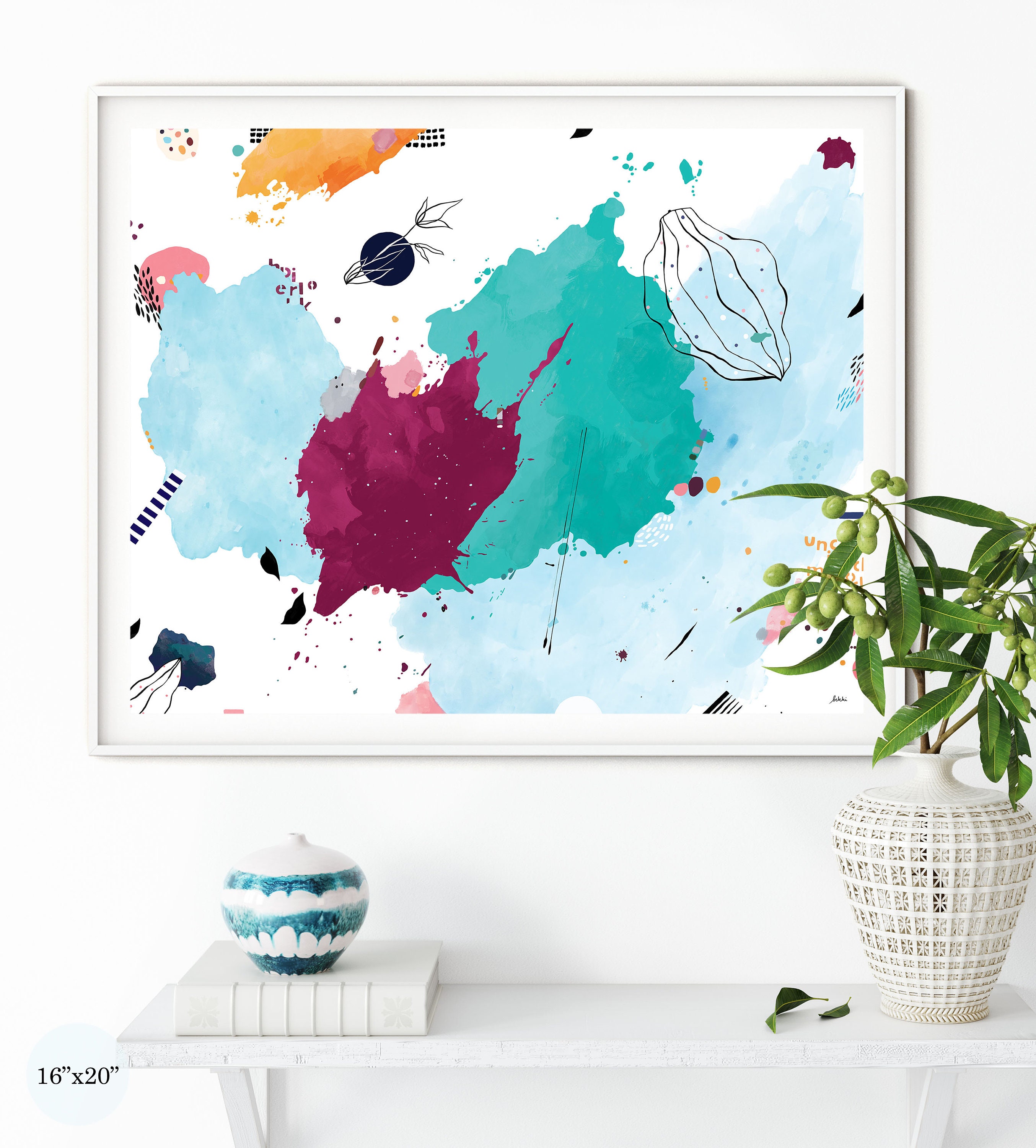 Modern Colorful Printable Wall Art, Colorful Abstract Printable Art ...