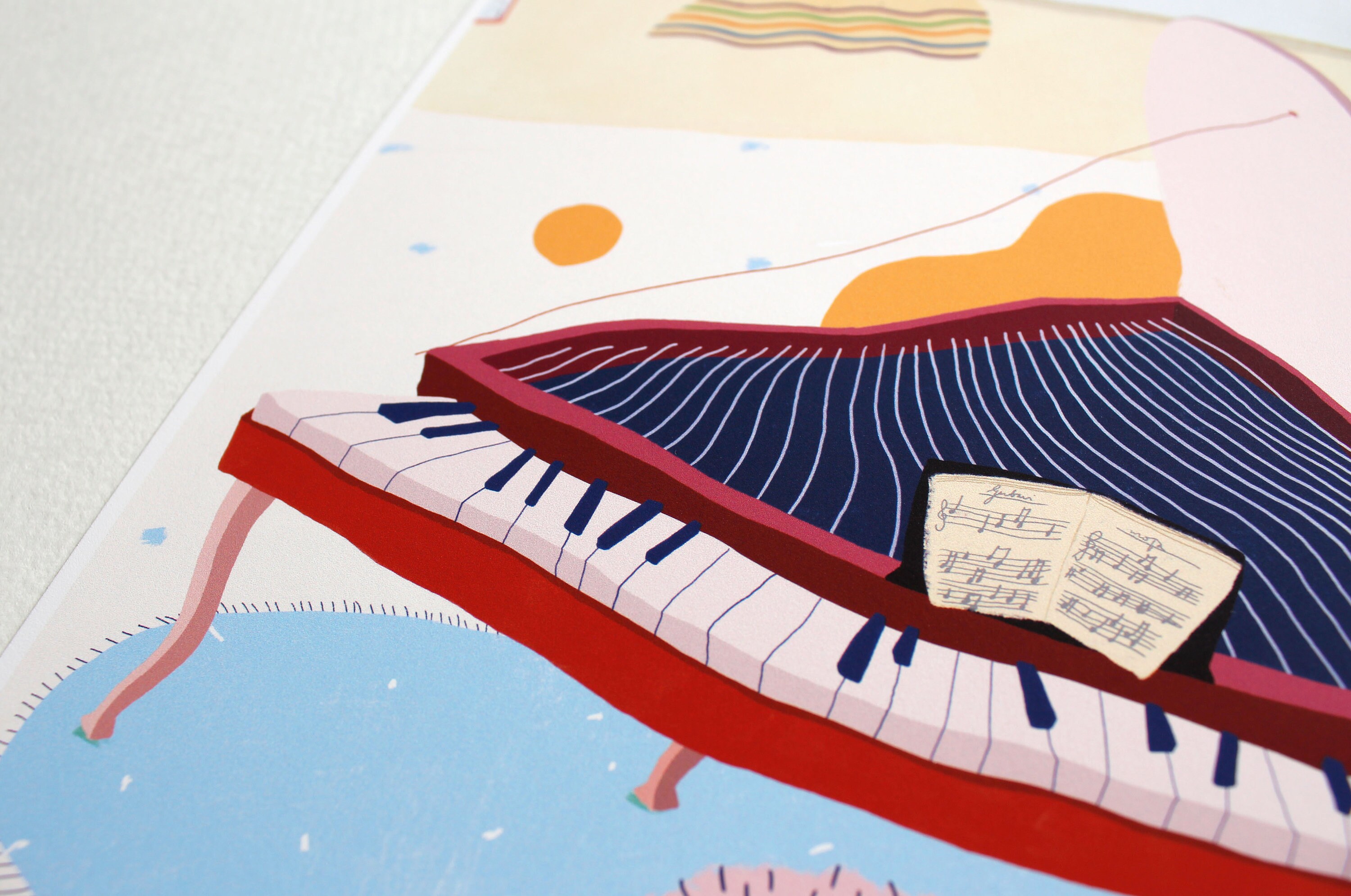 Piano Art Printed and Shipped, Piano Illustration Print on Paper, A4 ...