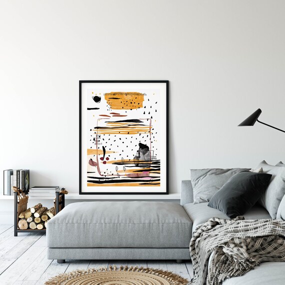 Modern Printable Abstract Painting For Modern Living Room Wall | Etsy
